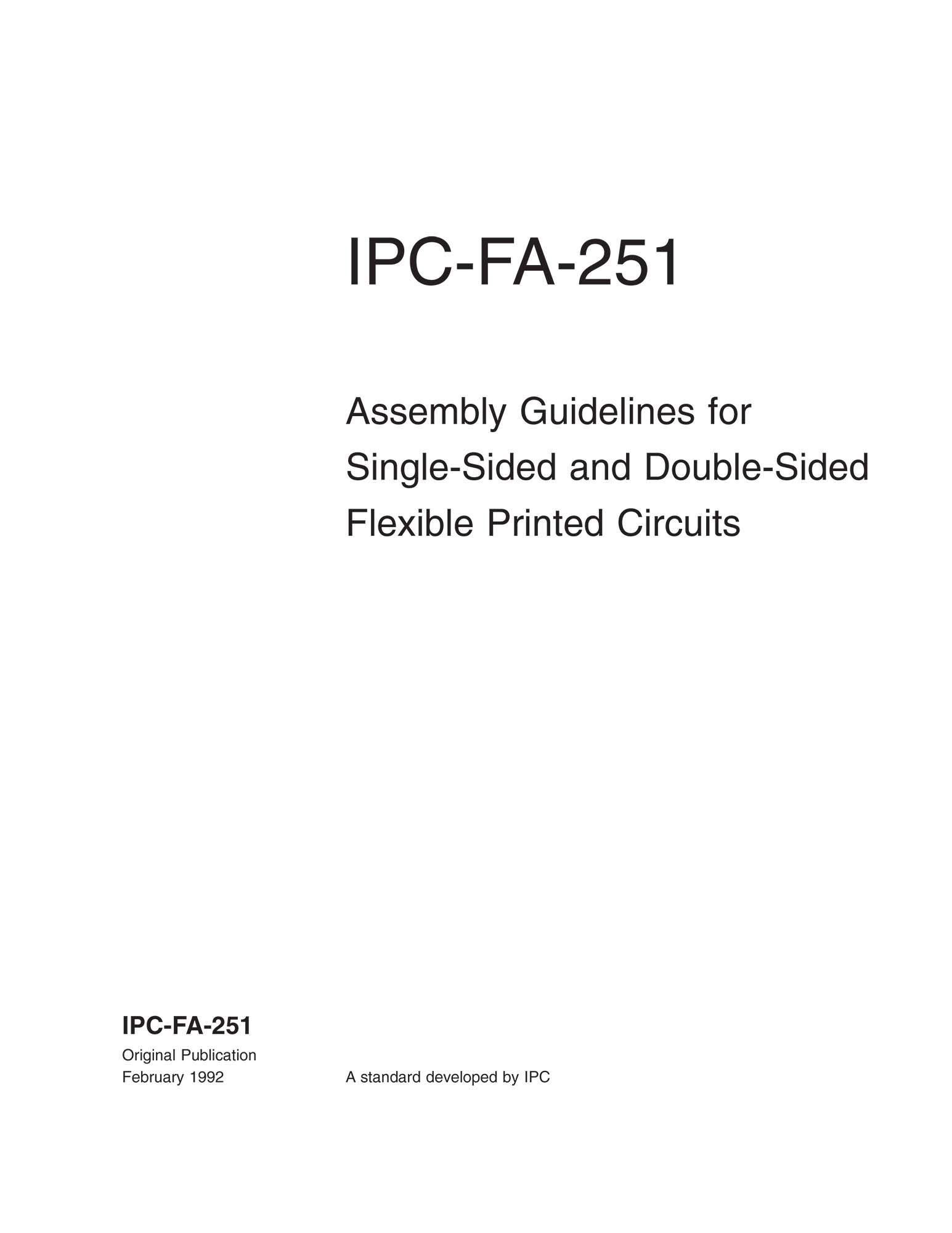 IPC-FA-251 - Standard Only Guidelines for Assembly of Single- & Double ...